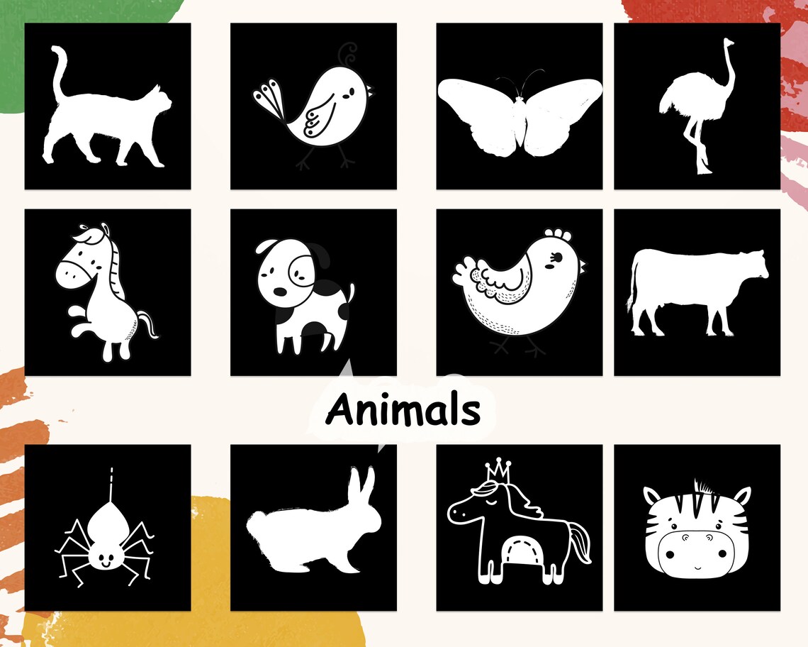 276 Baby Sensory Flashcards | High Contrast Sensory Card| Montessori ...