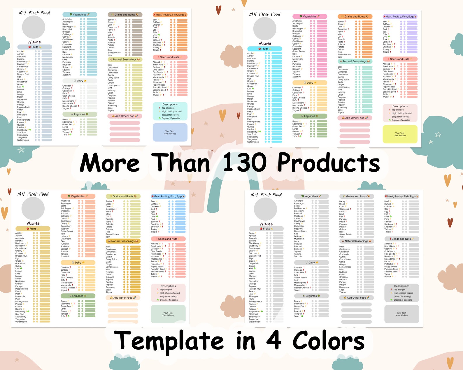 Personalized Baby's First Foods Tracker | Baby-led Weaning | BLW | Food ...