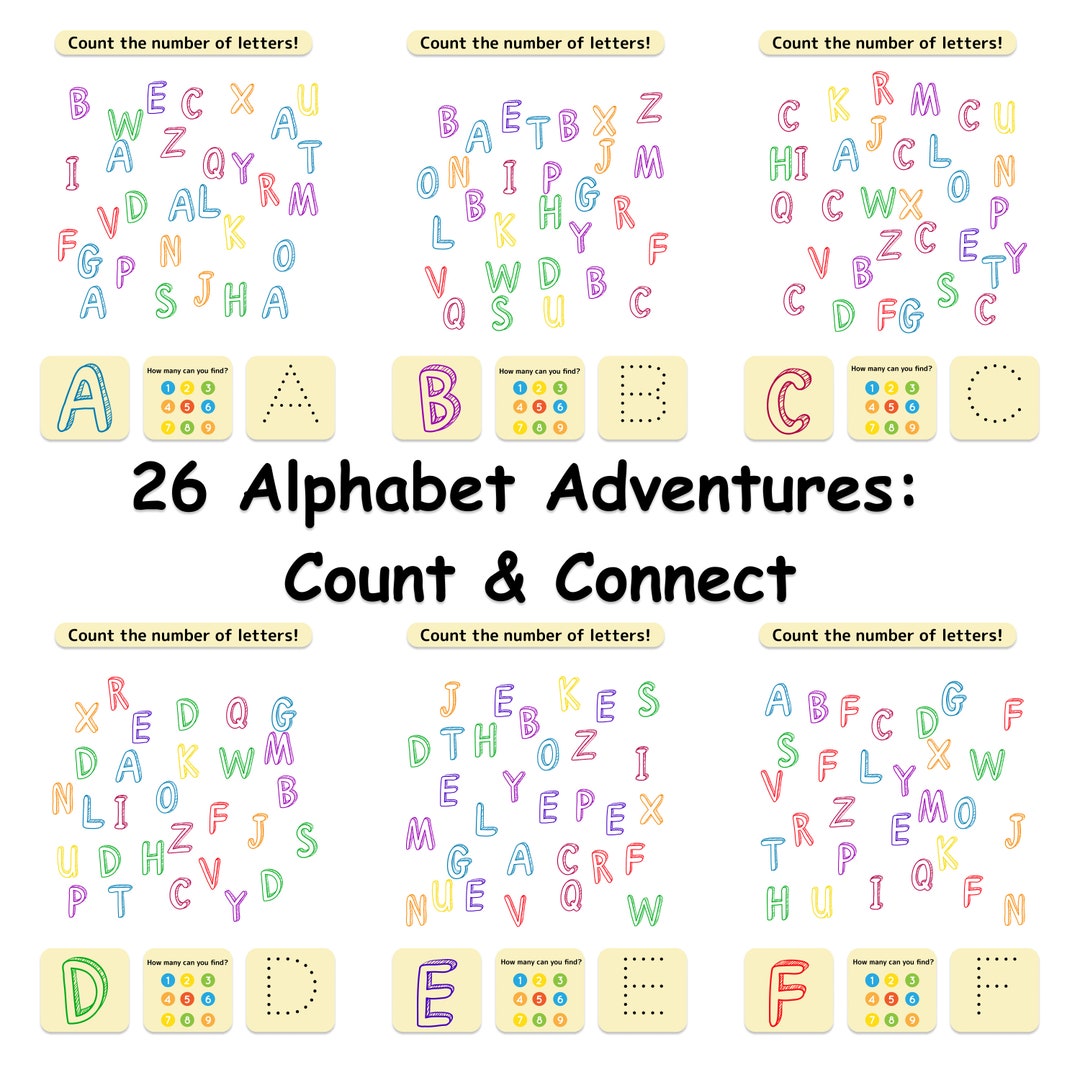ABC Templates for Children, Count and Connect. Preschool Pre-k ...