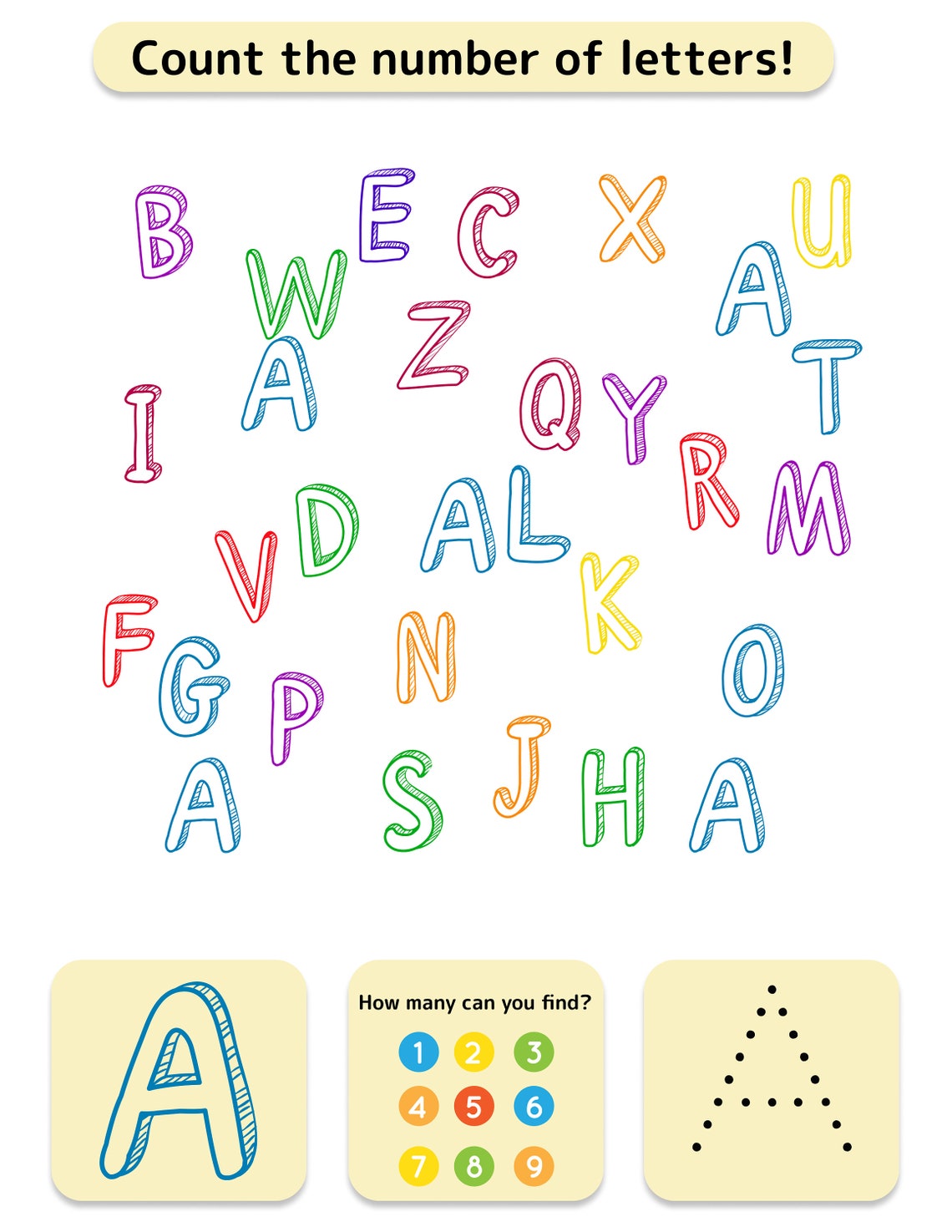 ABC Templates for Children, Count and Connect. Preschool Pre-k ...