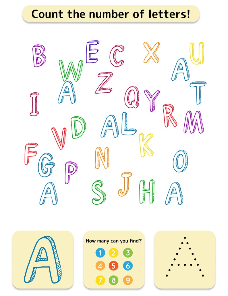 ABC Templates for Children, Count and Connect. Preschool Pre-k ...