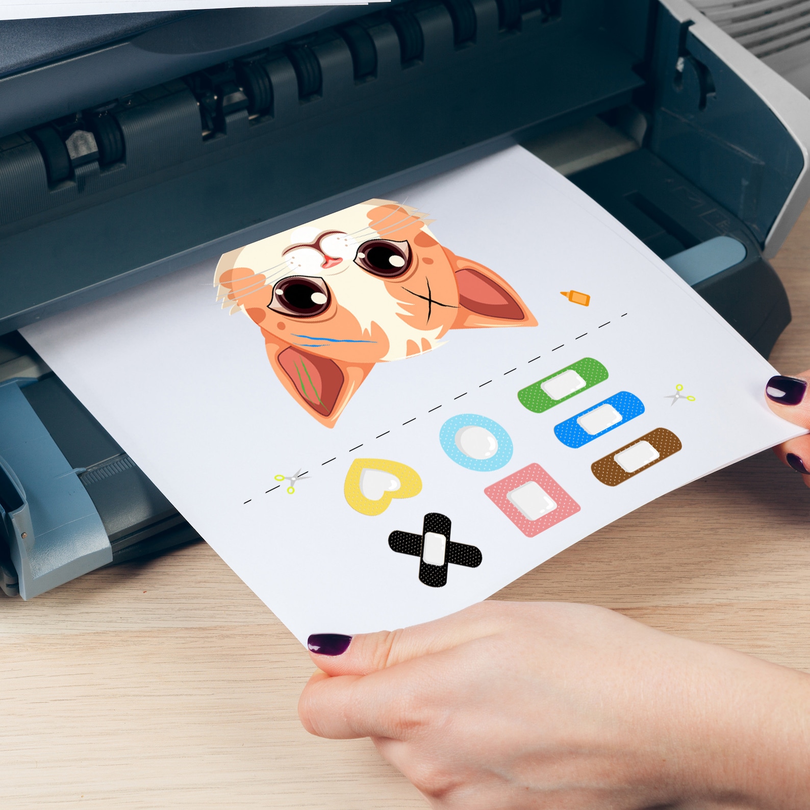 Cute Animals Heal: Interactive Medical Plasters Templates for Kids ...