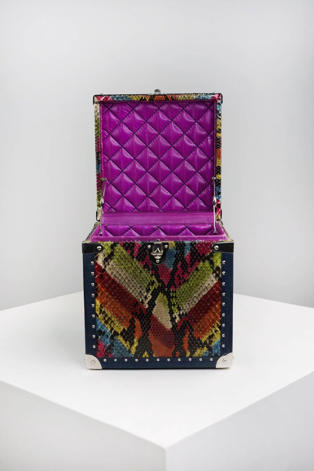 Art” Travel Case – A Unique Piece in Python, Nappa Leather and Eel Skin ...