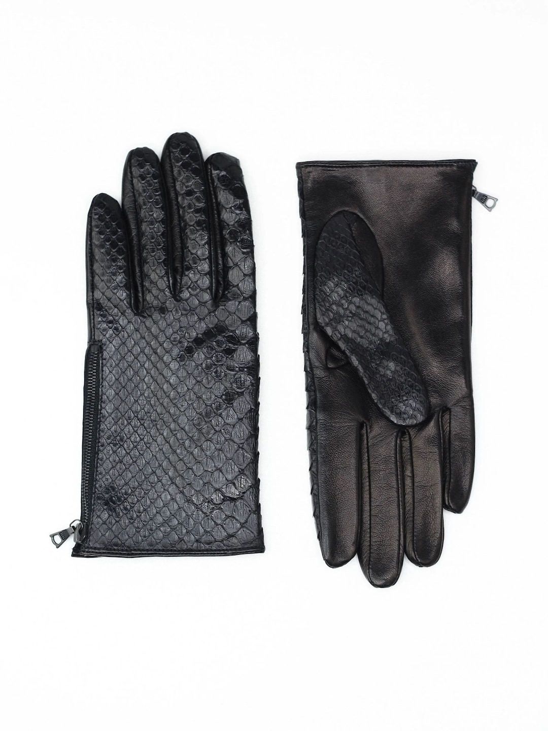 Premium Python Gloves Black or Blue Color, Made From Original Leather ...