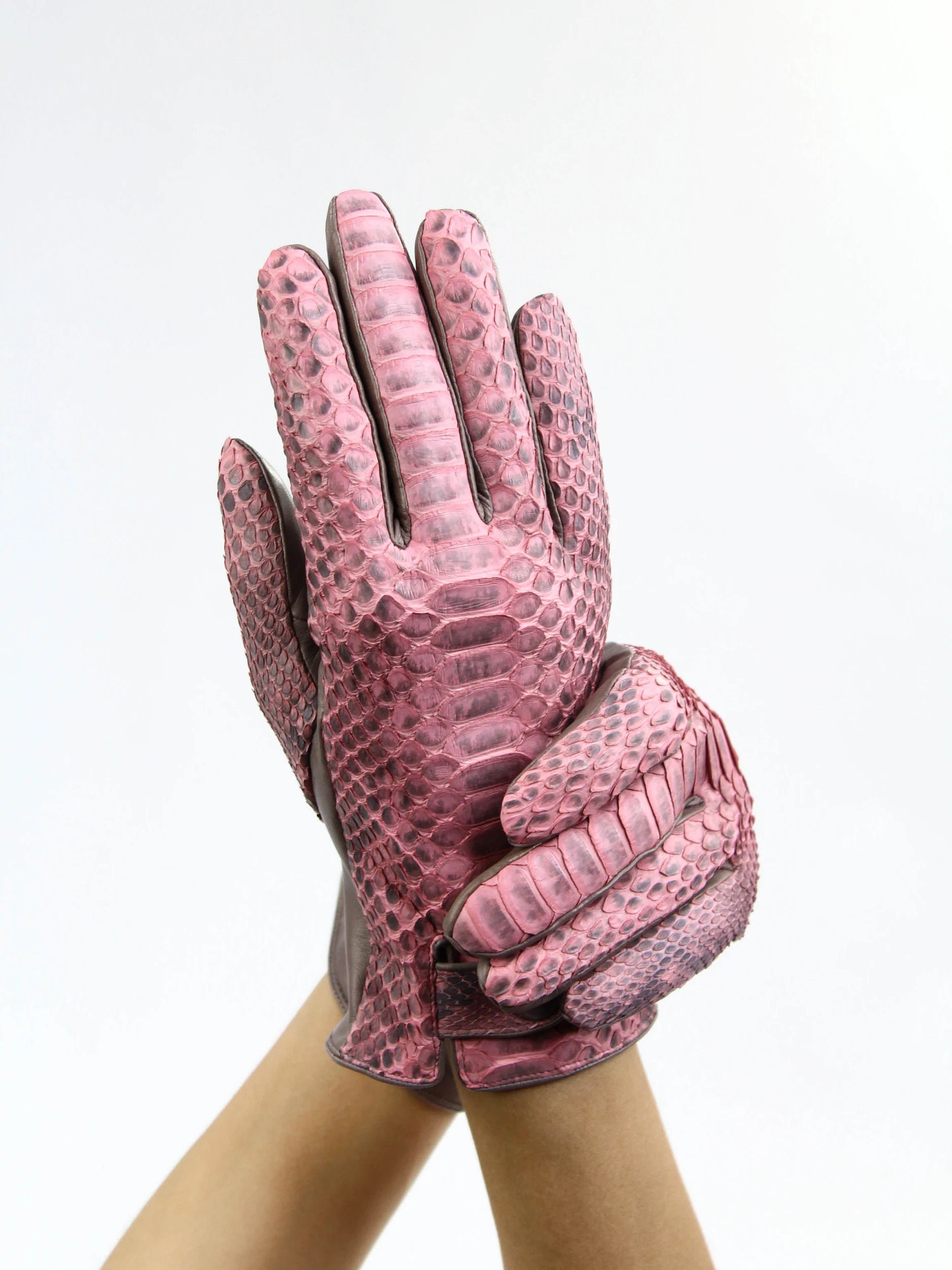 Premium Winter Python Gloves Black or Blue Color, Made From Original ...