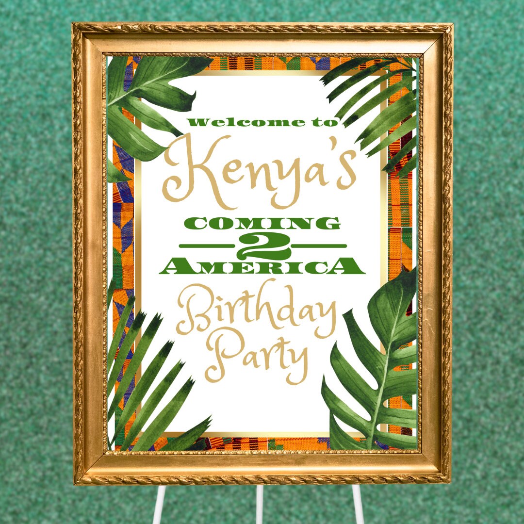 Coming 2 America Birthday Welcome Sign 2nd Birthday Jungle Birthday ...