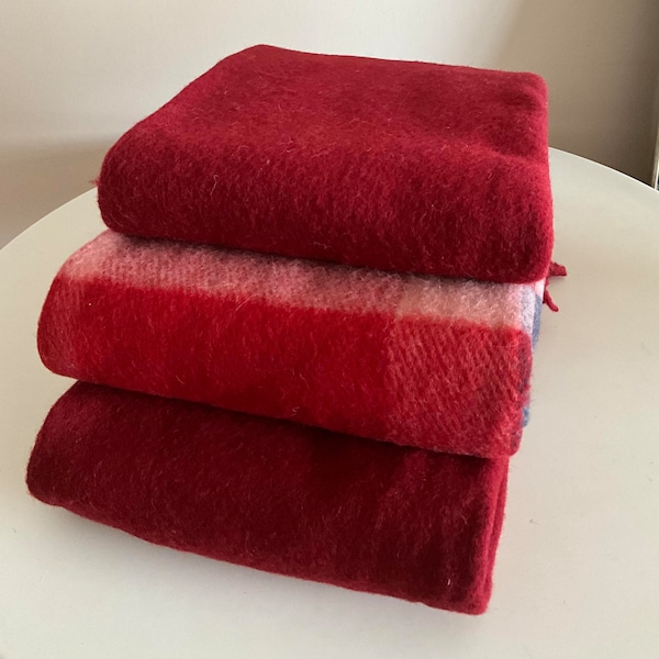 Red and White Throw Blanket - Etsy