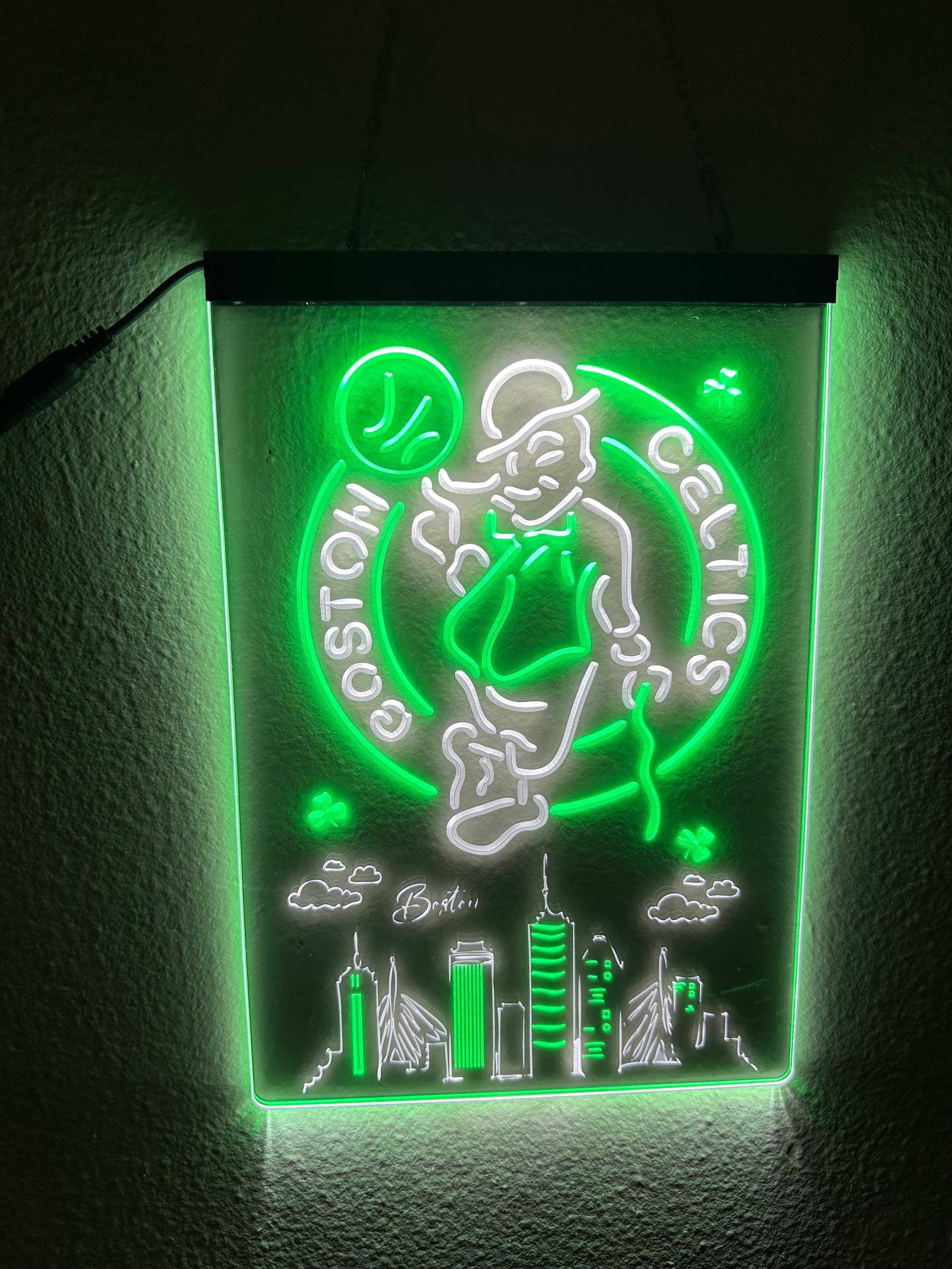 Boston Celtics LED Neon Sign 8x12, Dual Color Neon Light NFL Fan Gift ...