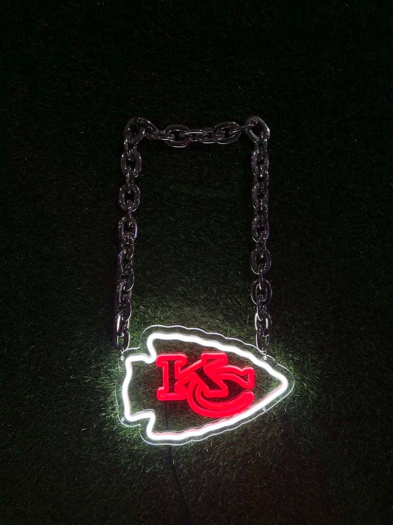 NFL Necklace Chain LED Neon Sign, Portable Battery Operated, Game Day ...