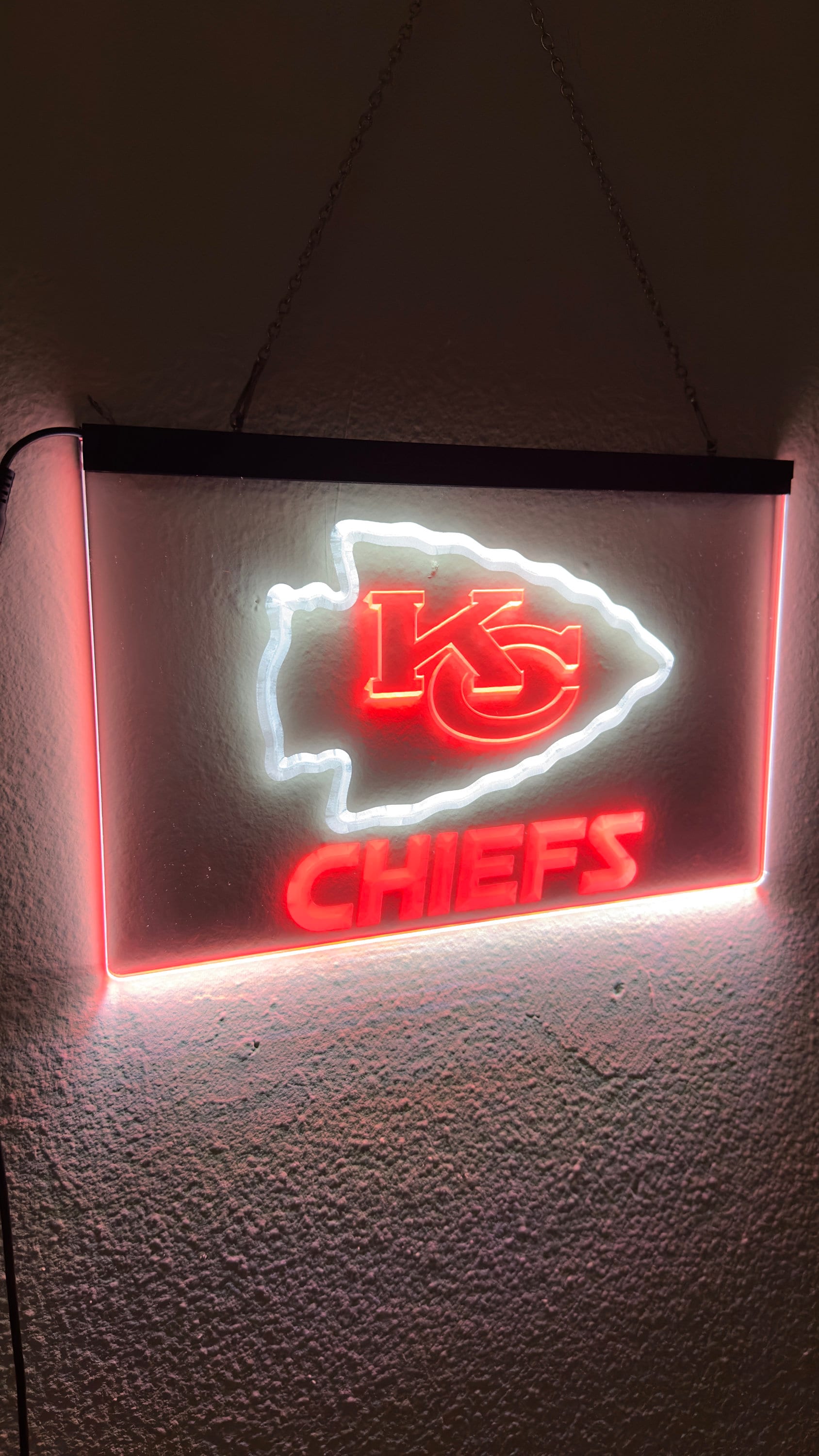 Kansas City Chiefs LED Neon Sign 8x12, Dual Color Neon Light NFL Fan ...