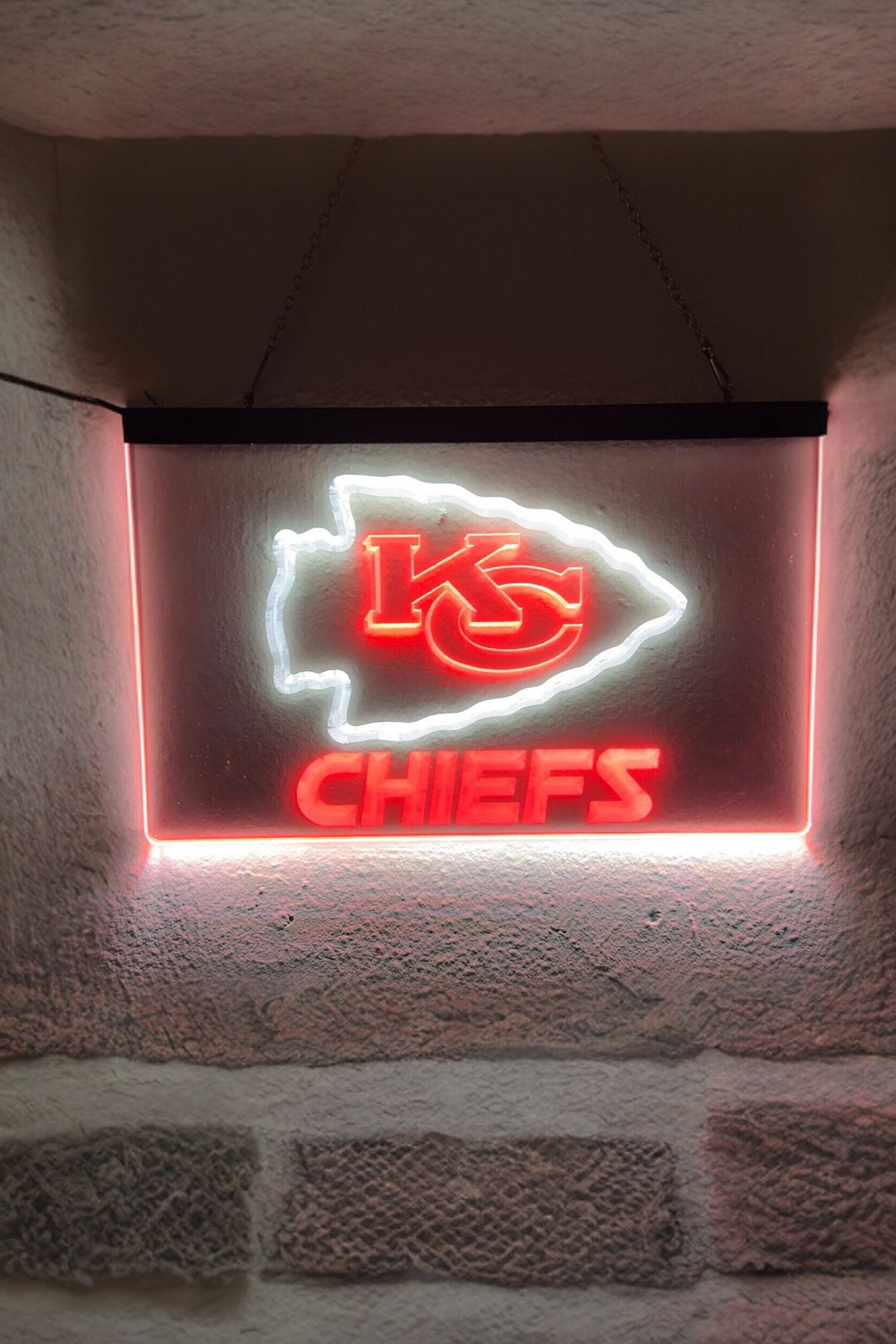 Kansas City Chiefs LED Neon Sign 8x12, Dual Color Neon Light NFL Fan ...
