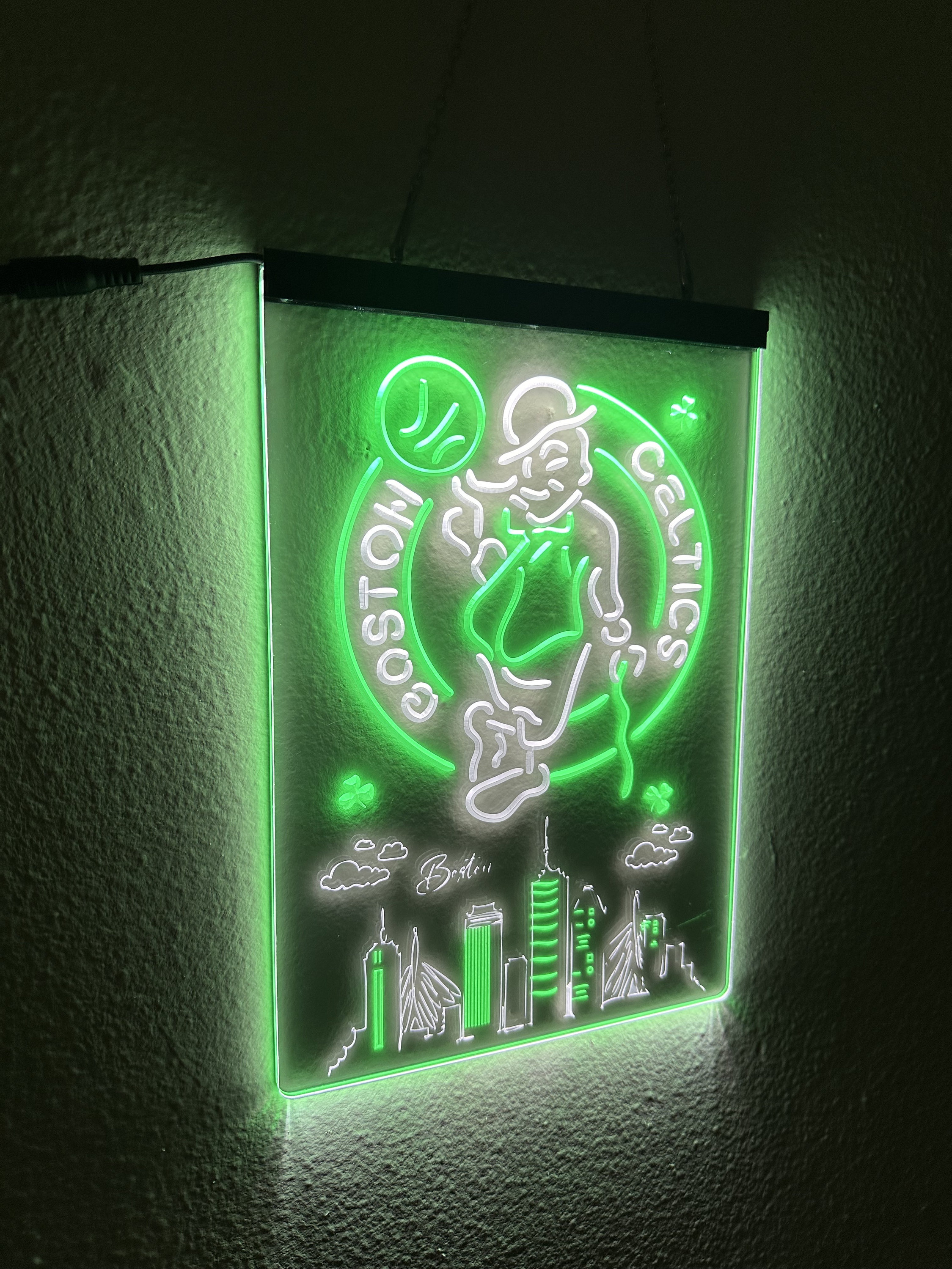 Boston Celtics LED Neon Sign 8x12, Dual Color Neon Light NFL Fan Gift ...