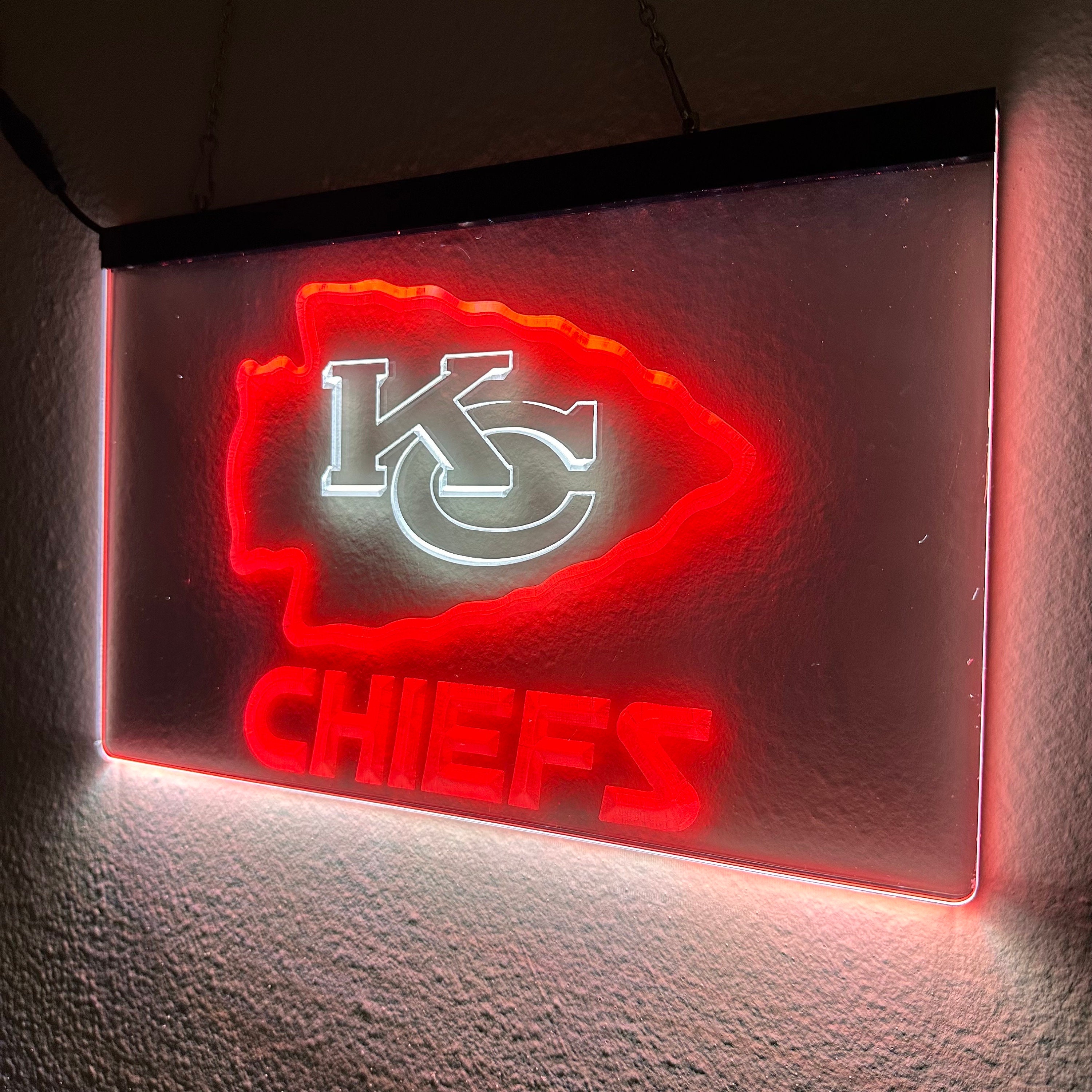 Kansas City Chiefs LED Neon Sign 8x12, Dual Color Neon Light NFL Fan ...