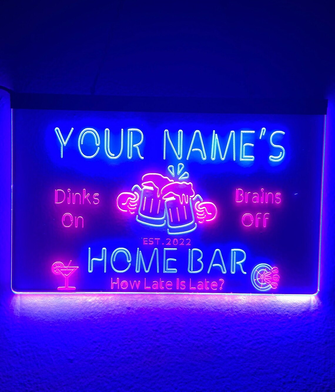 Personalized Home Bar LED Neon Sign Light, Custom Bar Sign, Wall Decor ...