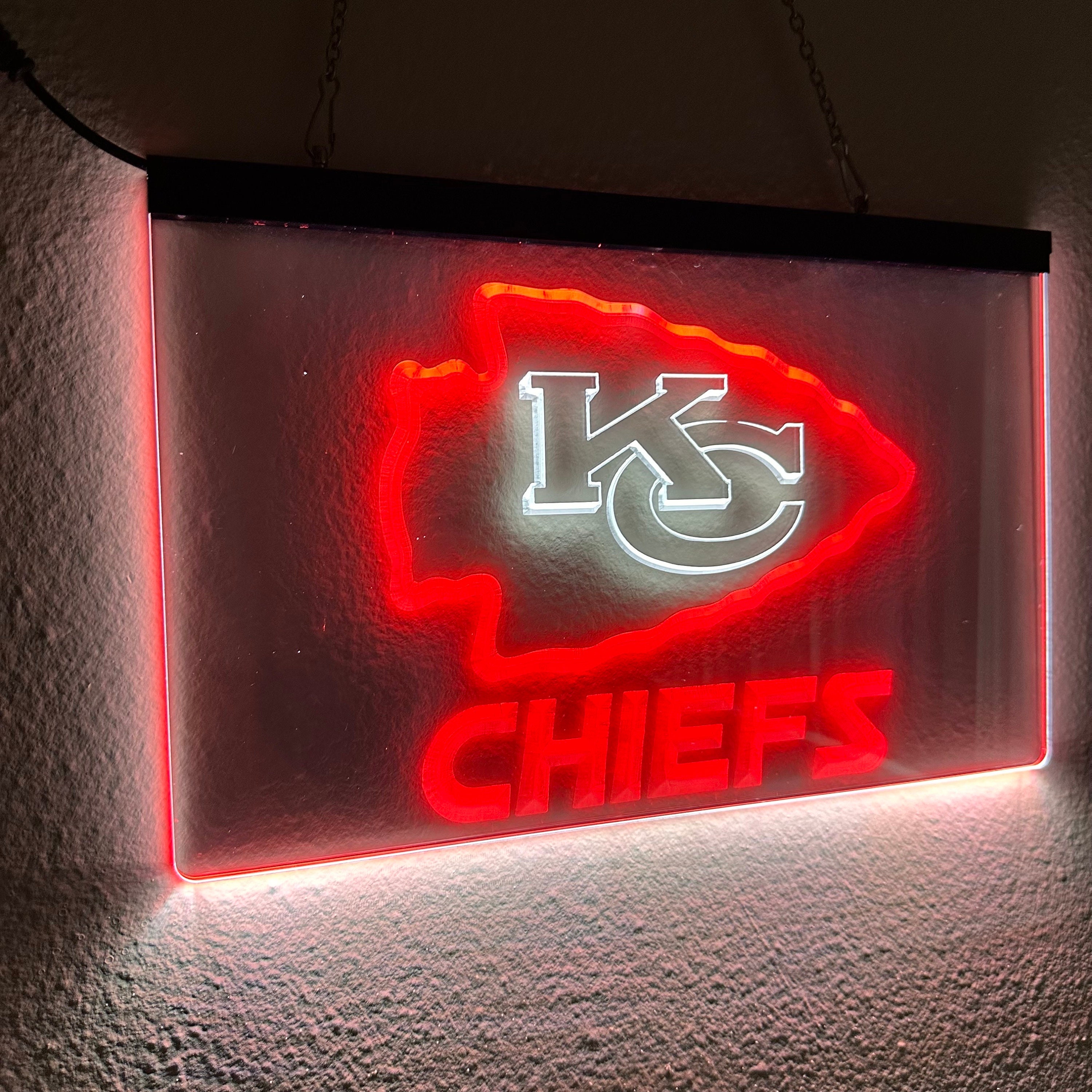 Kansas City Chiefs LED Neon Sign 8x12, Dual Color Neon Light NFL Fan ...