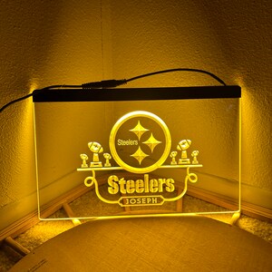 Pittsburgh Steelers Personalized Sign Custom LED Neon Sign Game Room ...
