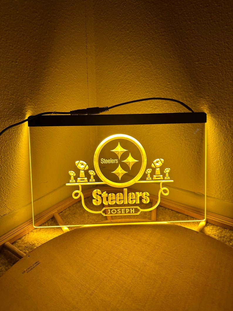 Pittsburgh Steelers Personalized Sign Custom LED Neon Sign Game Room ...