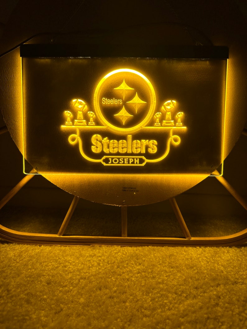 Personalized Pittsburgh Steelers Sign Custom Name LED Neon Sign Game ...