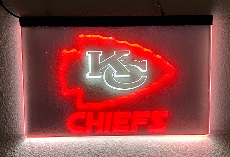 Kansas City Chiefs LED Neon Sign 8x12, Dual Color Neon Light NFL Fan ...