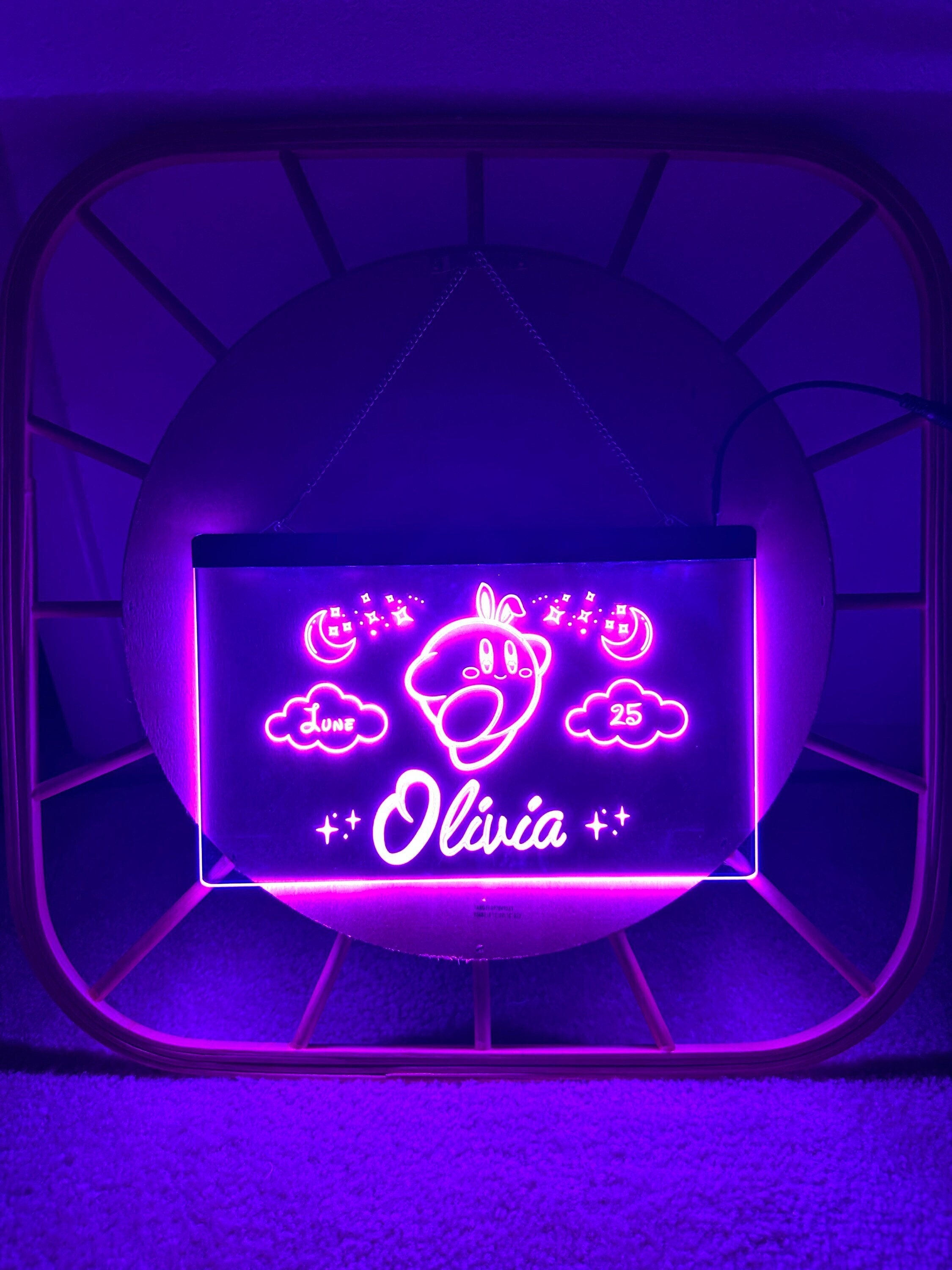 Personalized Kirby Cute Anime LED Neon Sign Game Room Japanese Light up ...