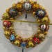 18” Handmade Christmas Push Pin and Gold Ornament Wreath Vintage ...