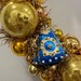 18” Handmade Christmas Push Pin and Gold Ornament Wreath Vintage ...