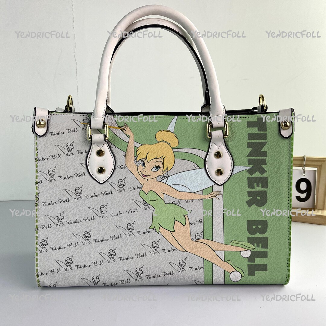 Custom Tinker Bell Women Leather Bag, Tinker Bell Leather Handbag ...