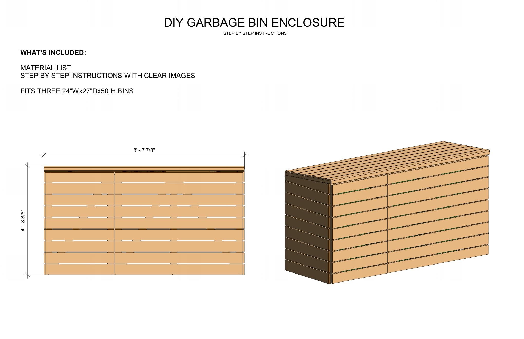 Step by Step DIY Garbage Bin Enclosure - Etsy