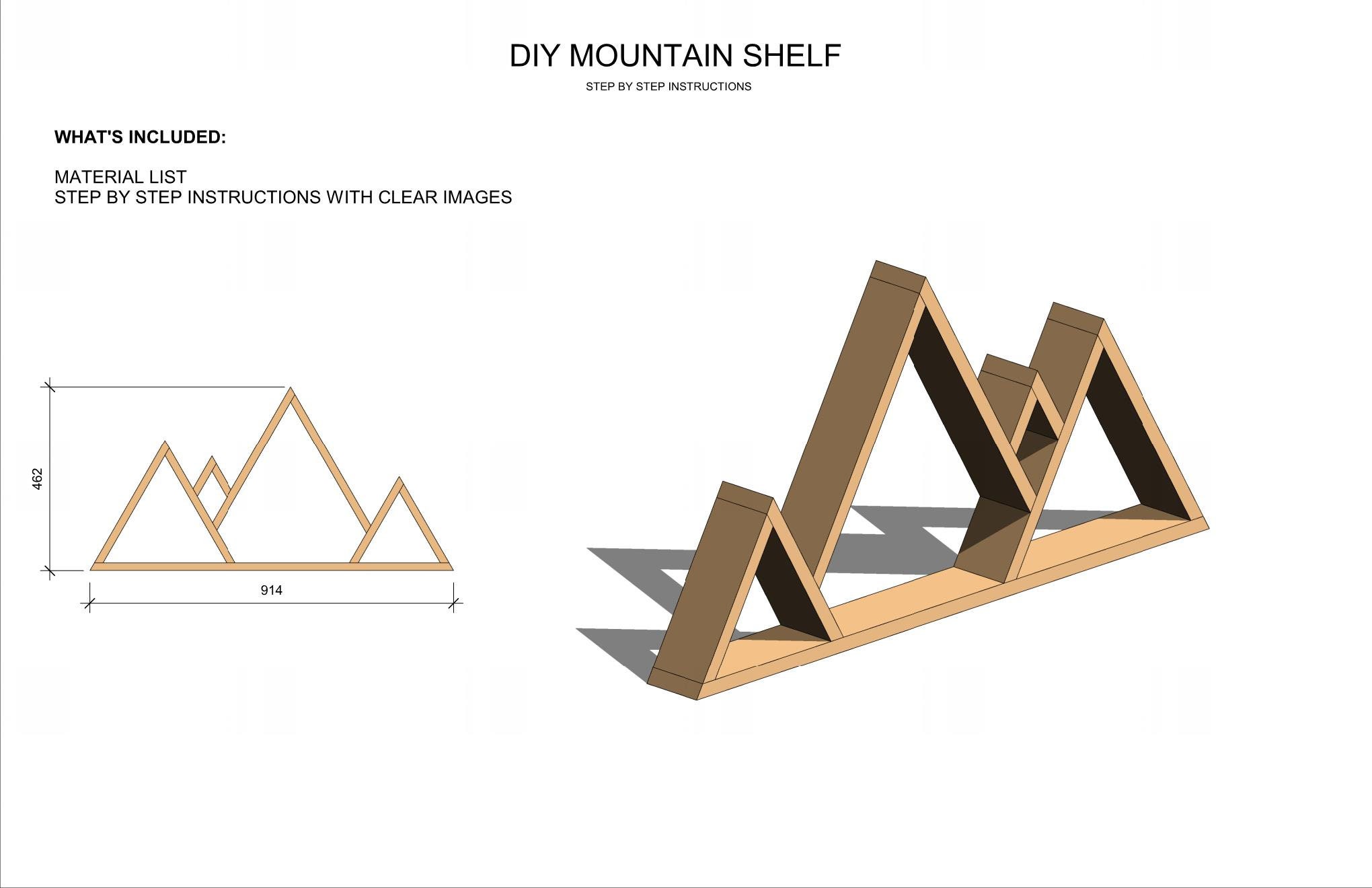 4 Peak Mountain Shelf Step by Step DIY Building Plans - Etsy