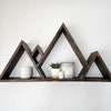 Tri-peak Wood Mountain Shelf - Adventure Decor - Mountain Decor - Wood ...
