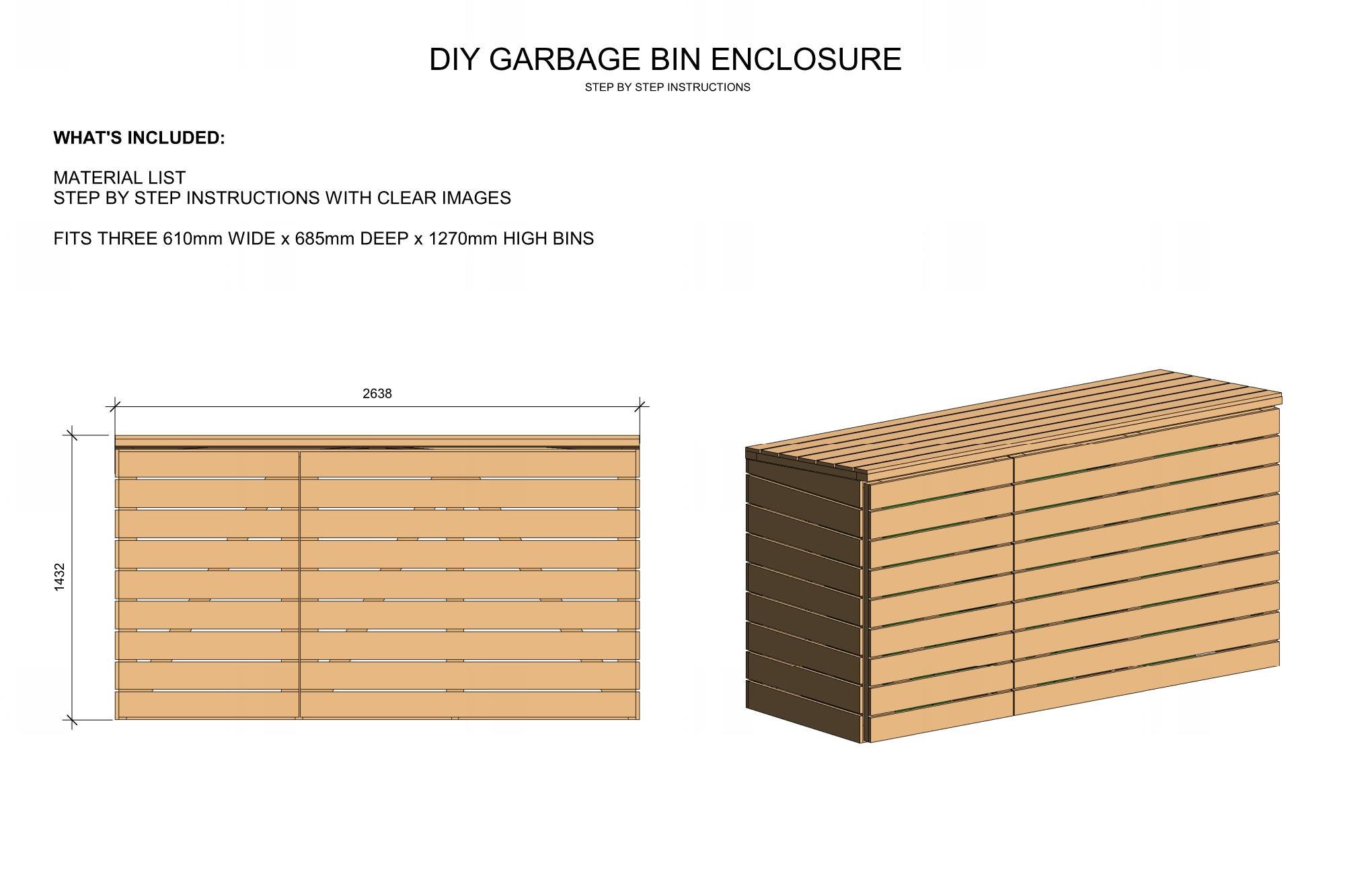 Step by Step DIY Garbage Bin Enclosure - Etsy