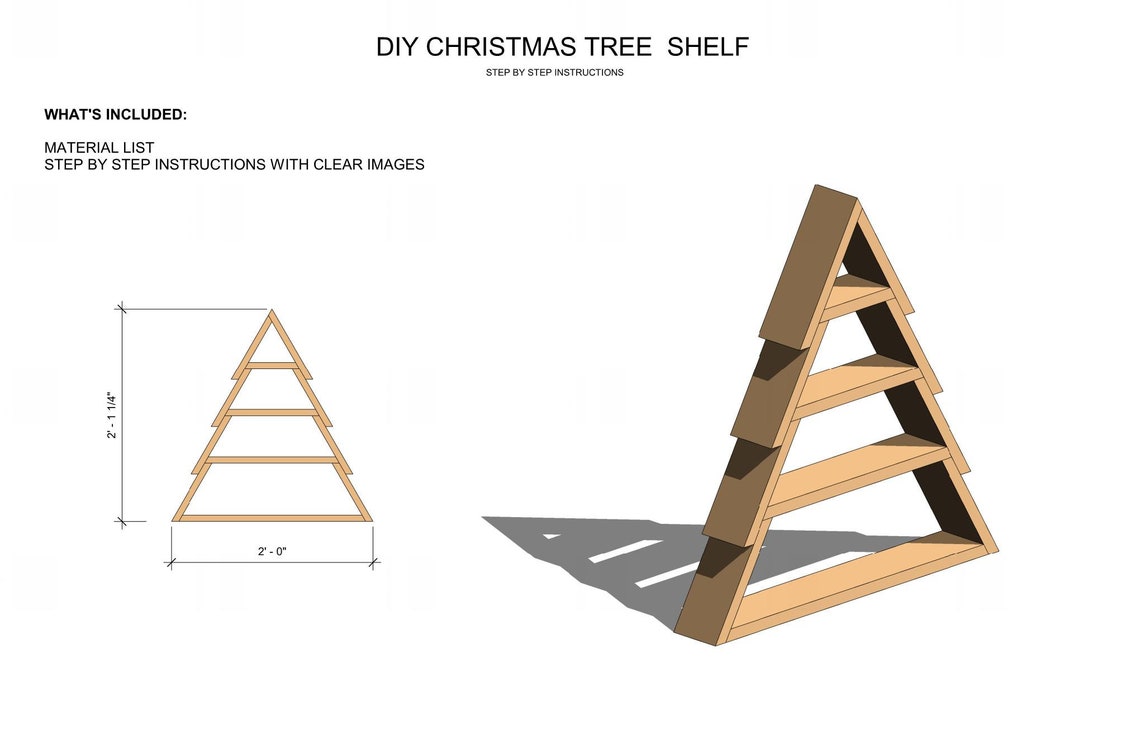 DIY Christmas Tree Shelf Step by Step Building Plans - Etsy