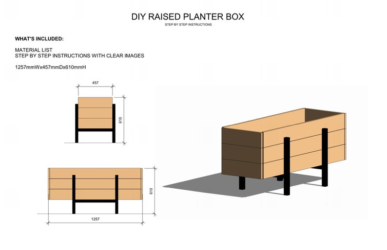 Step by Step DIY Raised Planter Box - Etsy