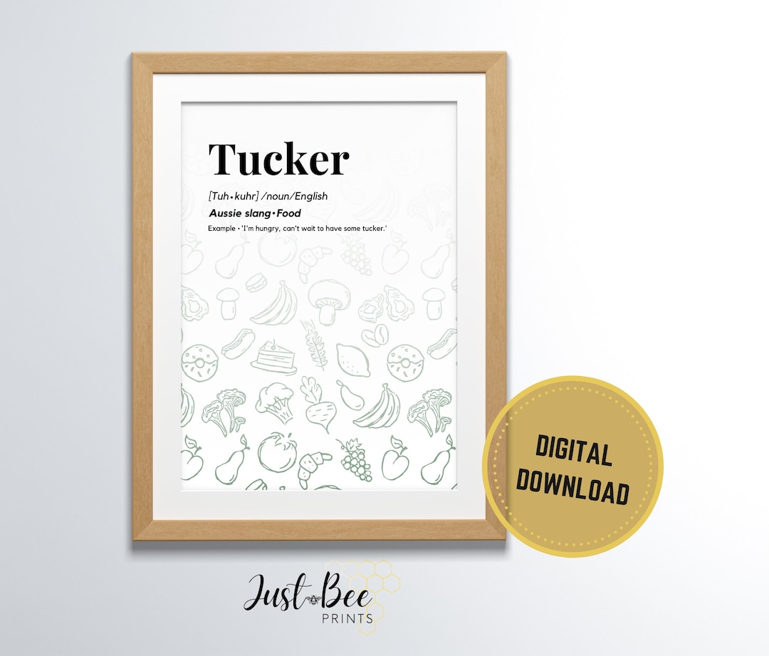 Tucker Aussie Slang, Definition Print, Food Wall Art, Cultural Gift - Etsy