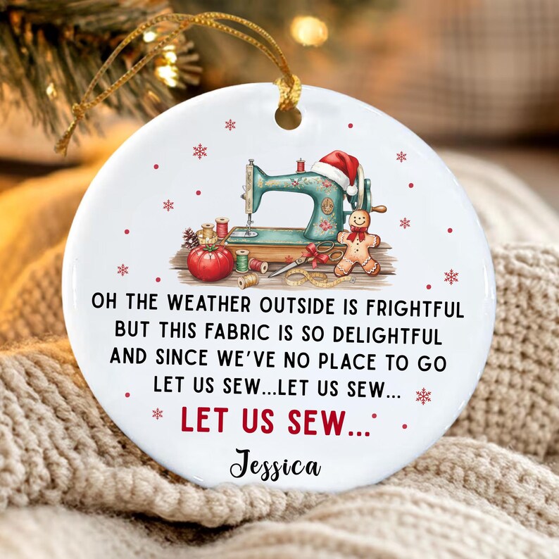 Personalized Sewing Machine Christmas Ornament, Let Us Sew, Sewing ...