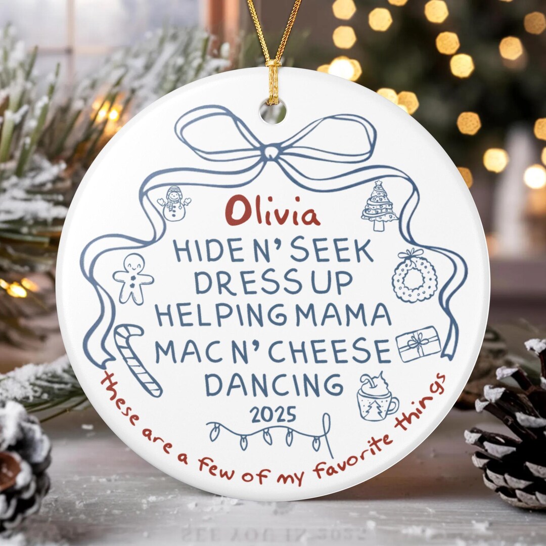 Personalized Favorite Things Ornament for Toddlers and Children, Custom ...