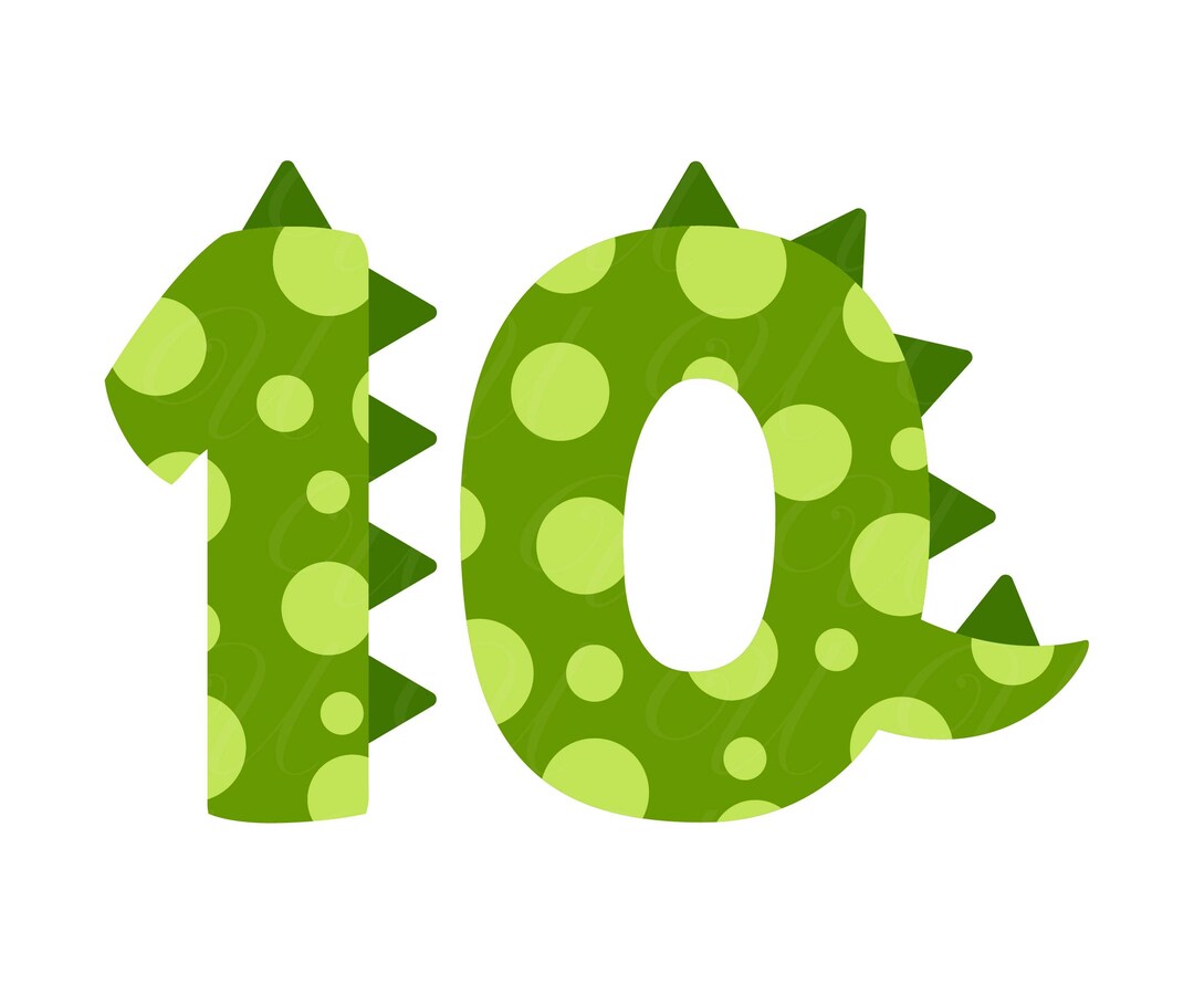 Dinasour Number Ten SVG, PNG, PDF, Tenth Bday Shirt, Birthday Kid Svg ...