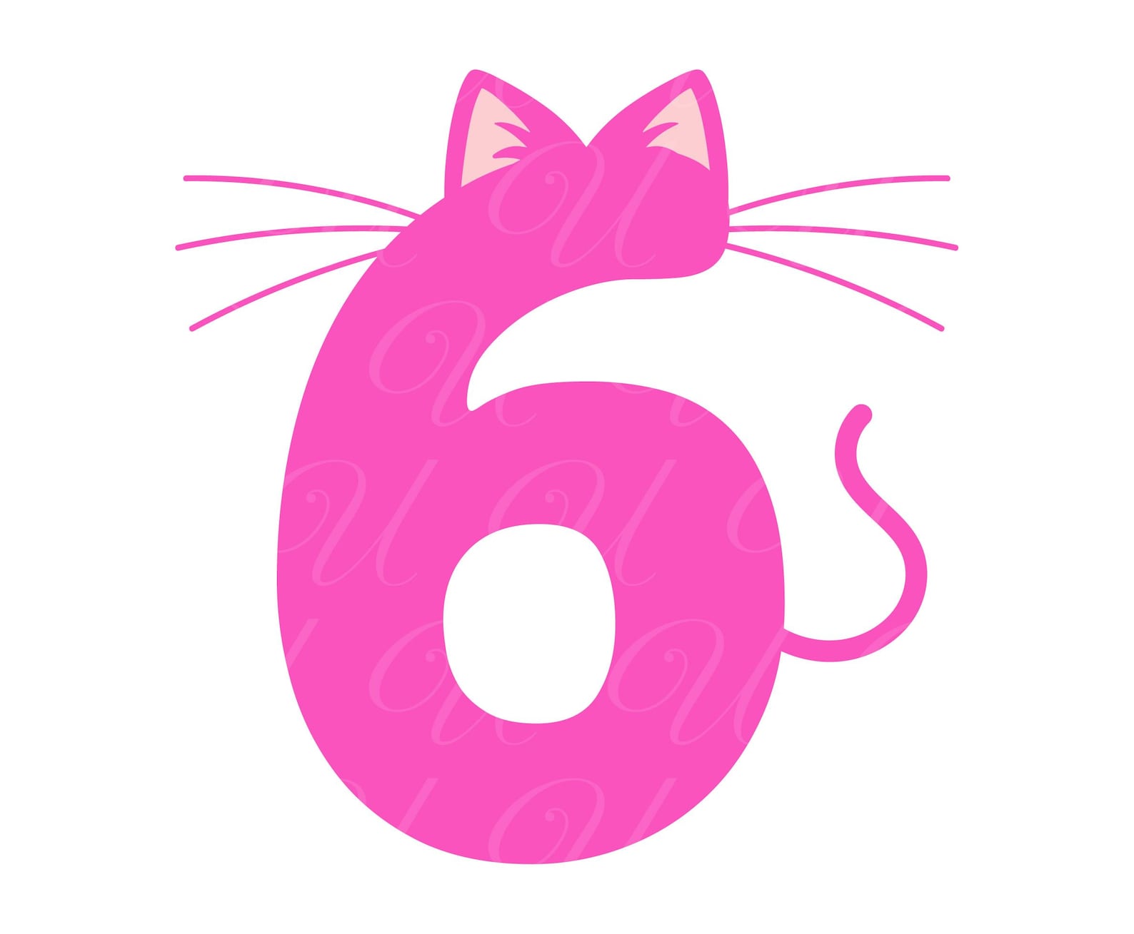 6th Birthday Cat Number SVG, PNG, PDF, Sixth Birthday Shirt, Cat Number ...