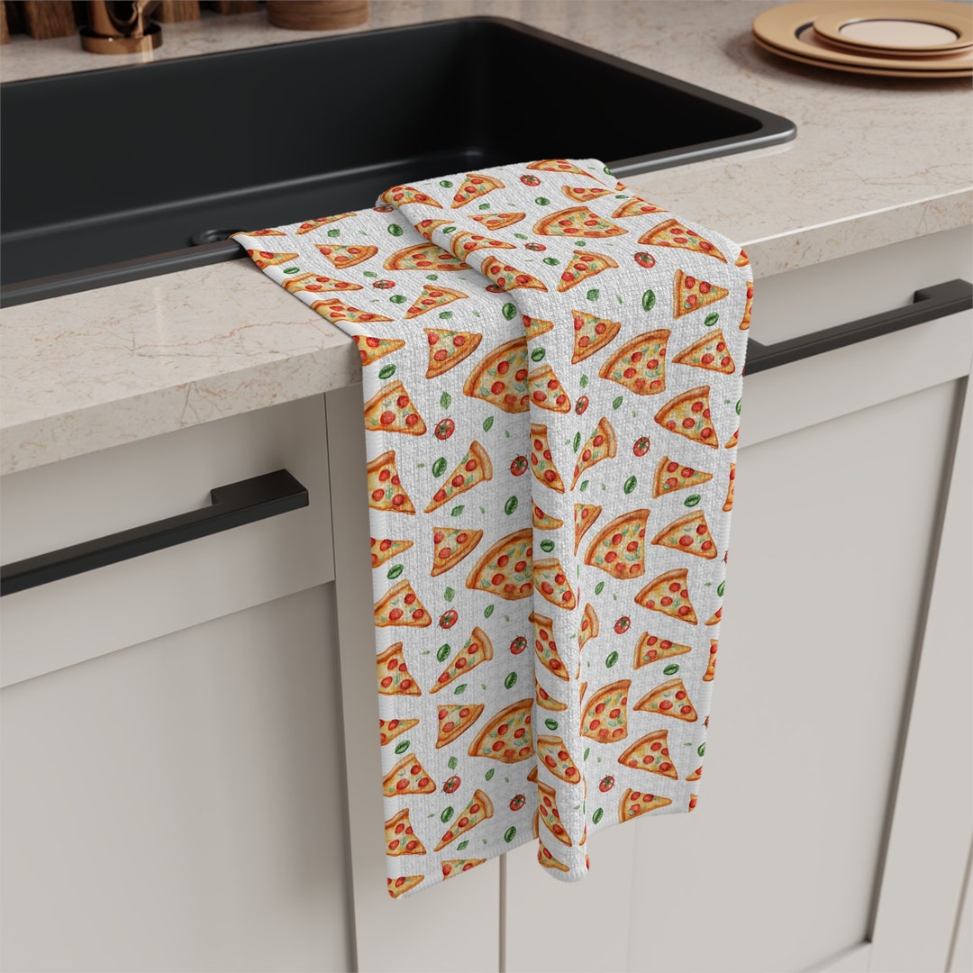Pepperoni Pizza Tea Dish Towel Pizza Lovers Towel Pizza Towel Kitchen ...
