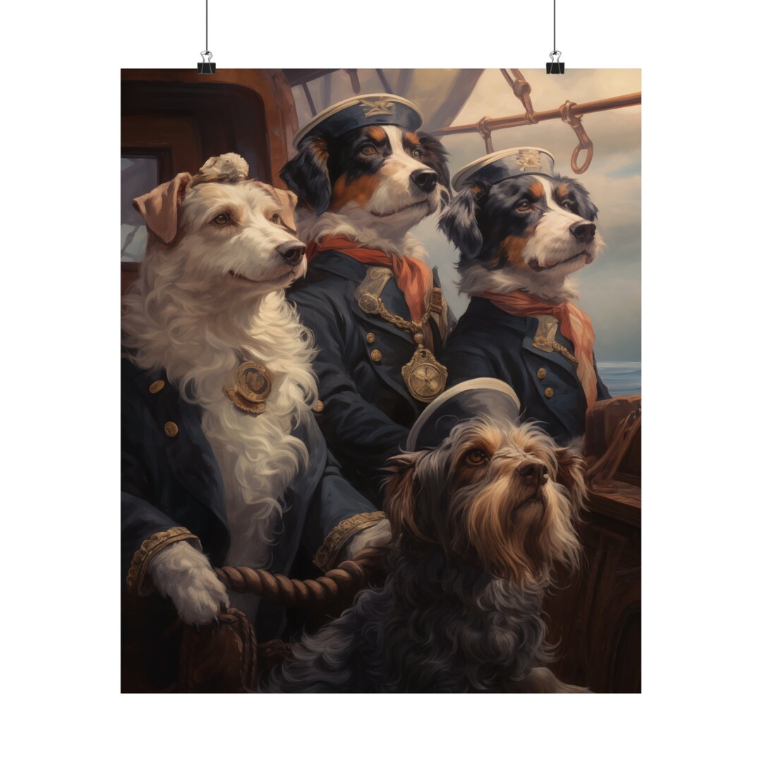 Sea Voyager Naval Dog Poster - Etsy