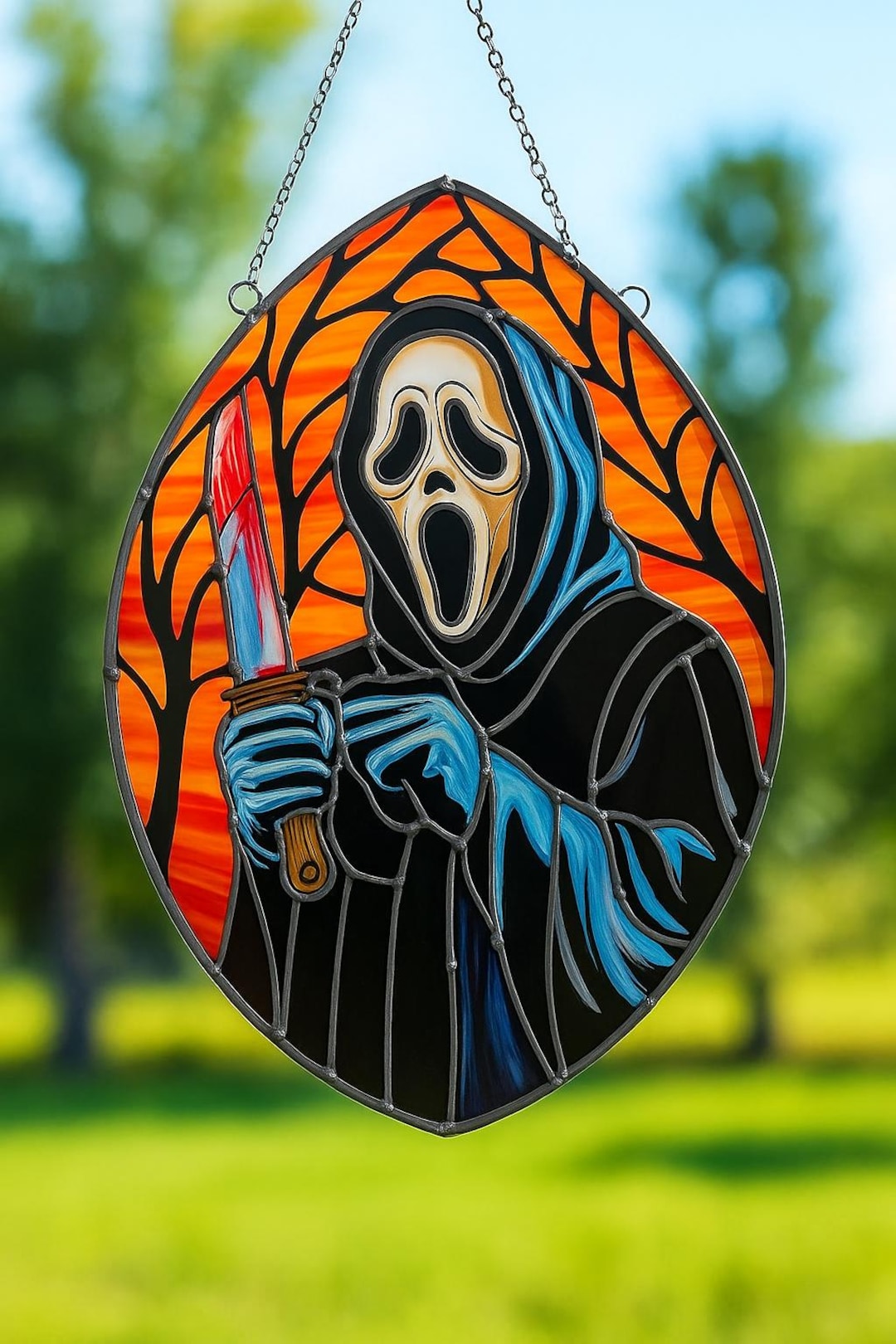 Ghostface Acrylic Suncatcher, Halloween Horror Window Hanging Decor ...