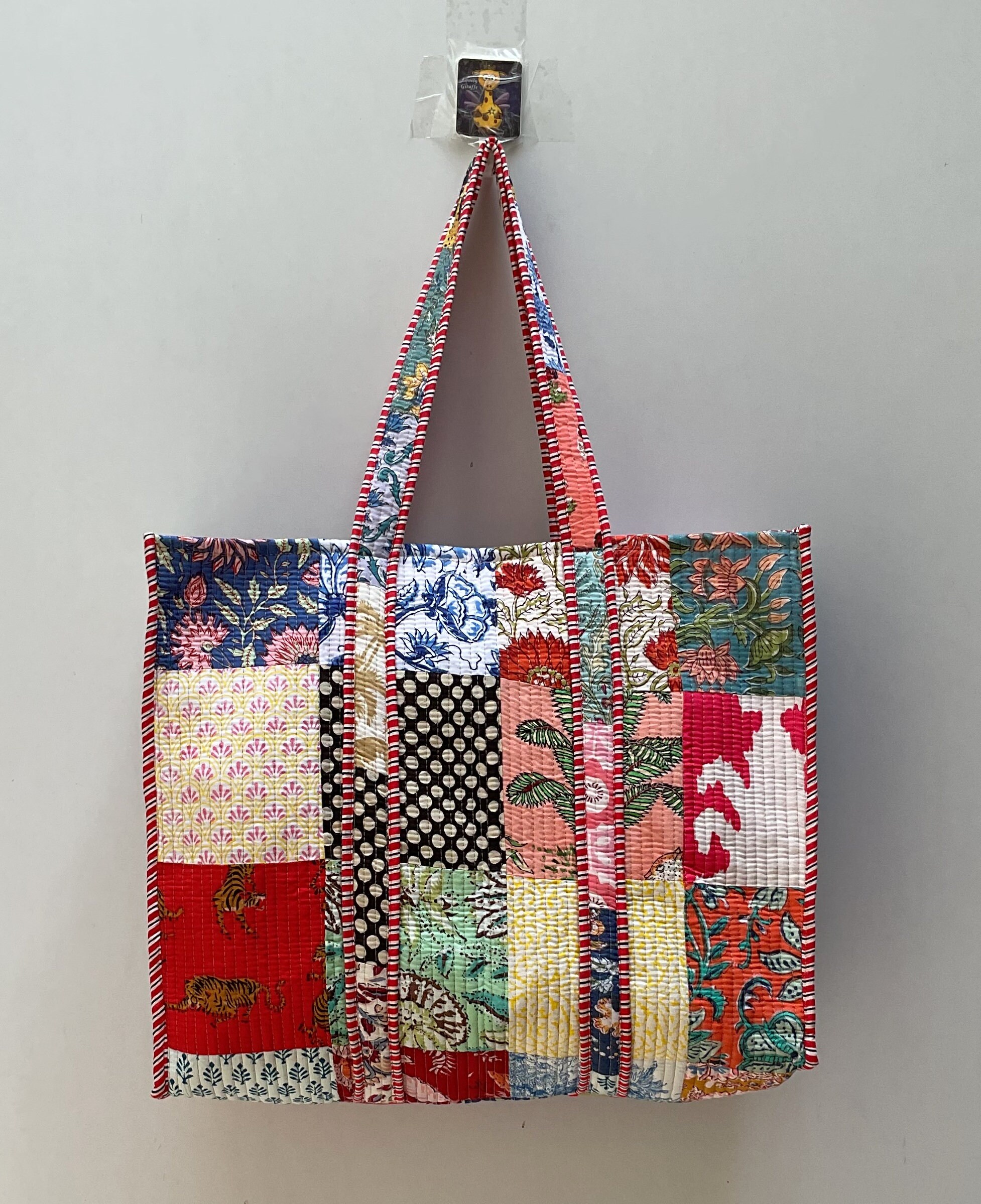 Patchwork Quilted Tote Bag Women Shoulder Bag Cotton Carry Bag, Eco ...