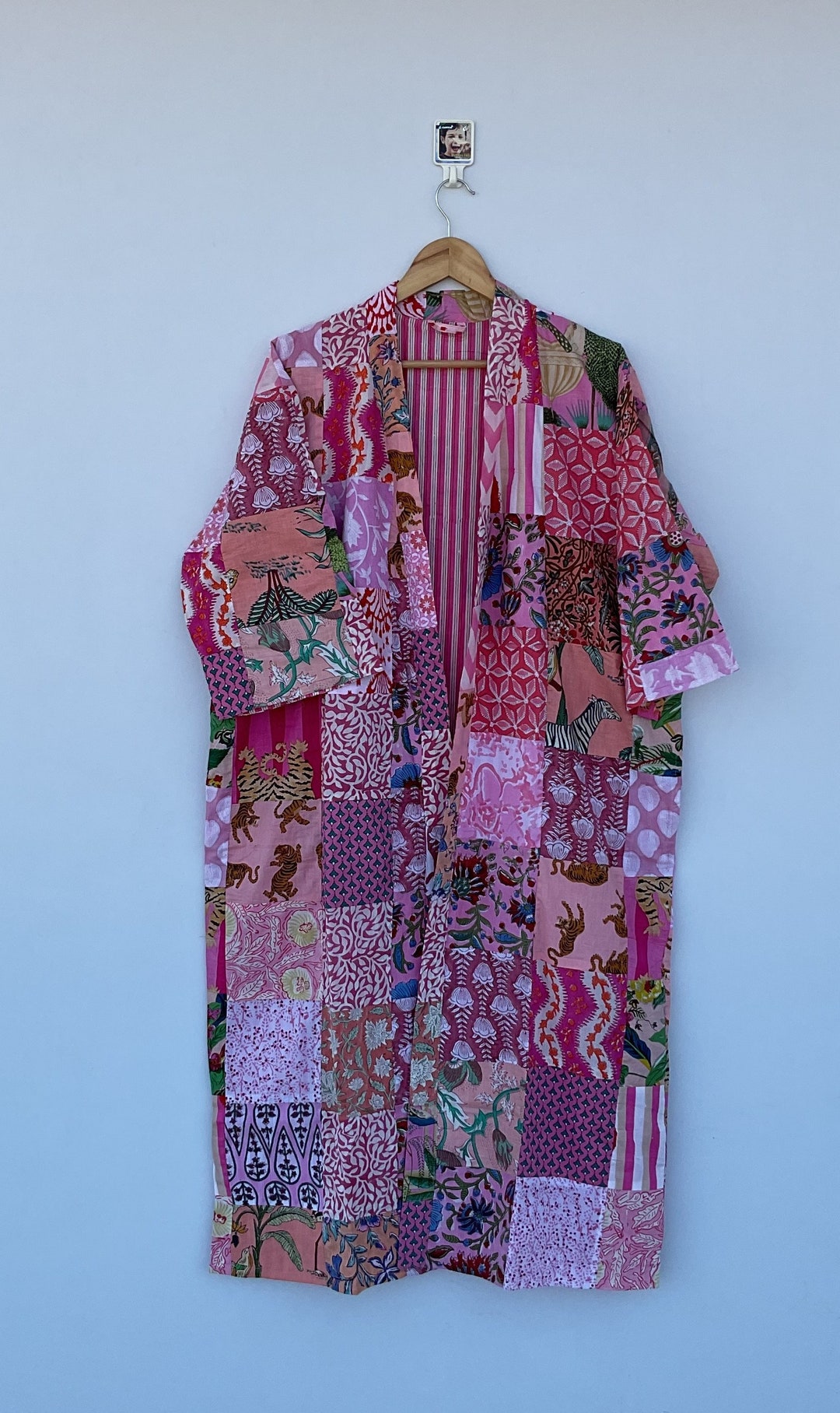 Multi Patchwork Robes Cotton Kimono Robe Kimono Dressing Gown Women's ...