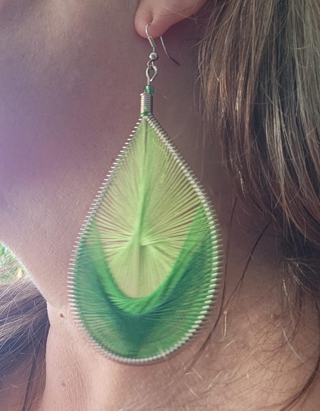 Retro Peruvian String Art Earrings - Etsy