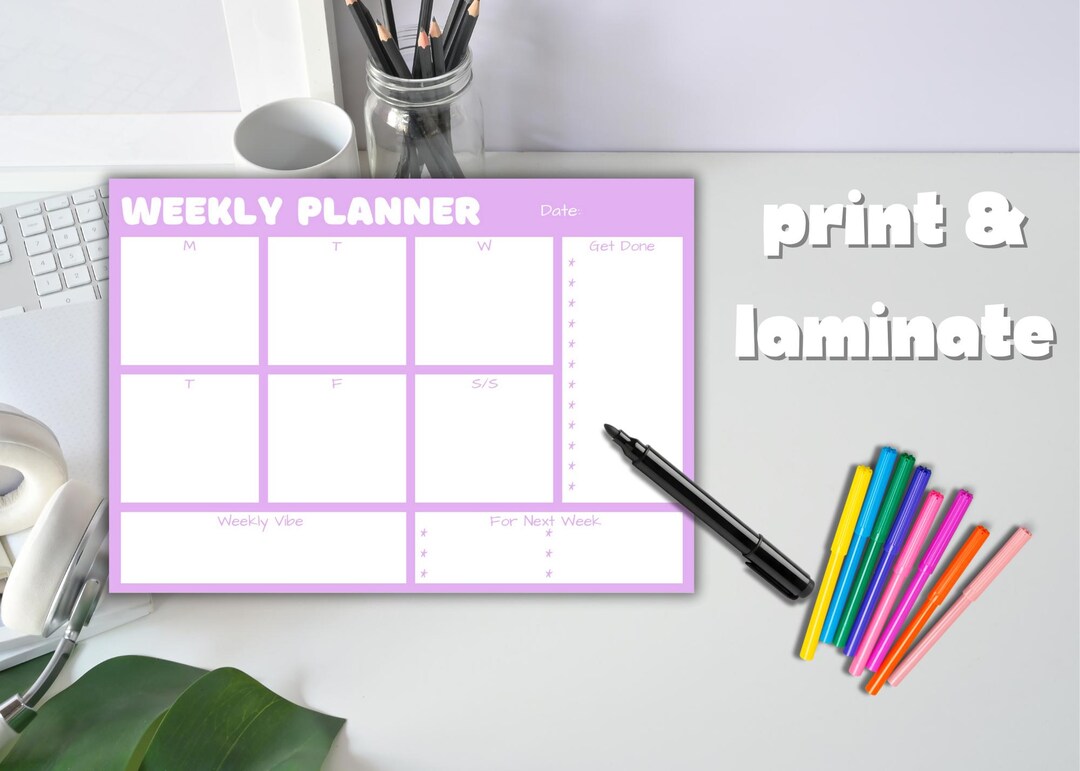 Simple Purple Digital Weekly Planner | Colourful Planner | Basic ...