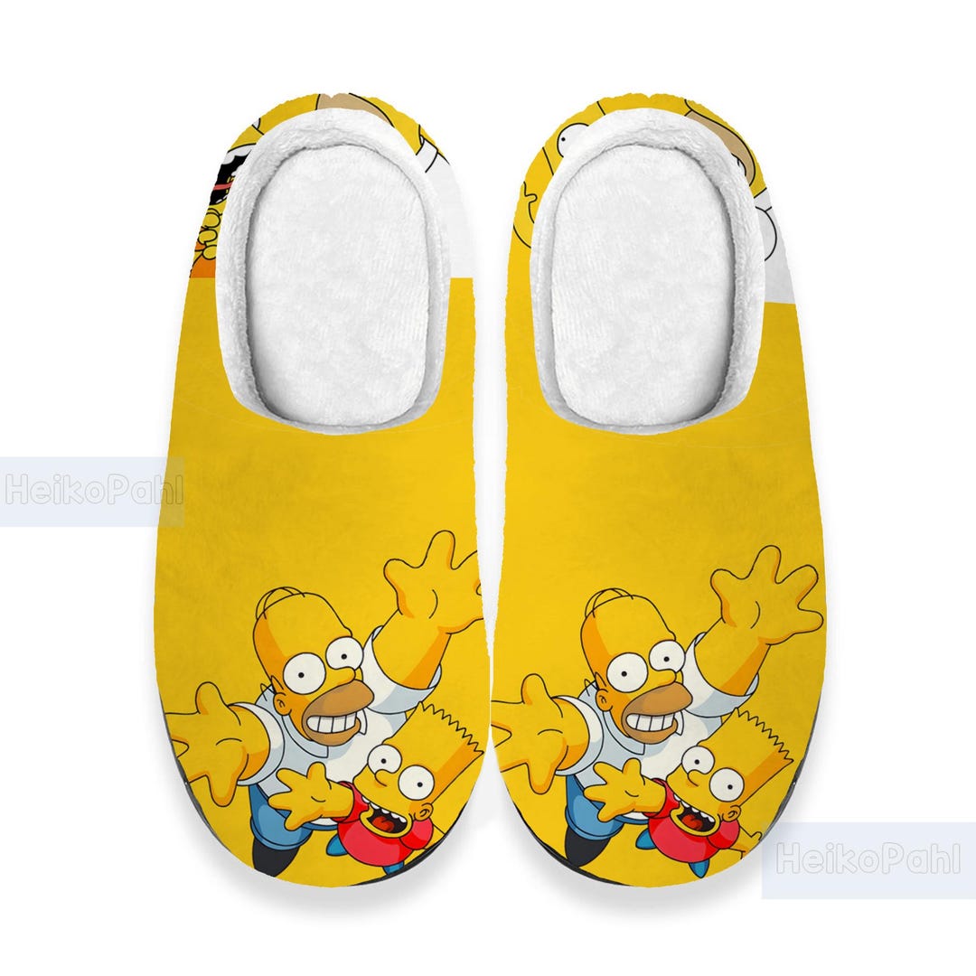 The Simpsons TV Sitcom 3D All Over Print Slippers, Winter Slippers ...