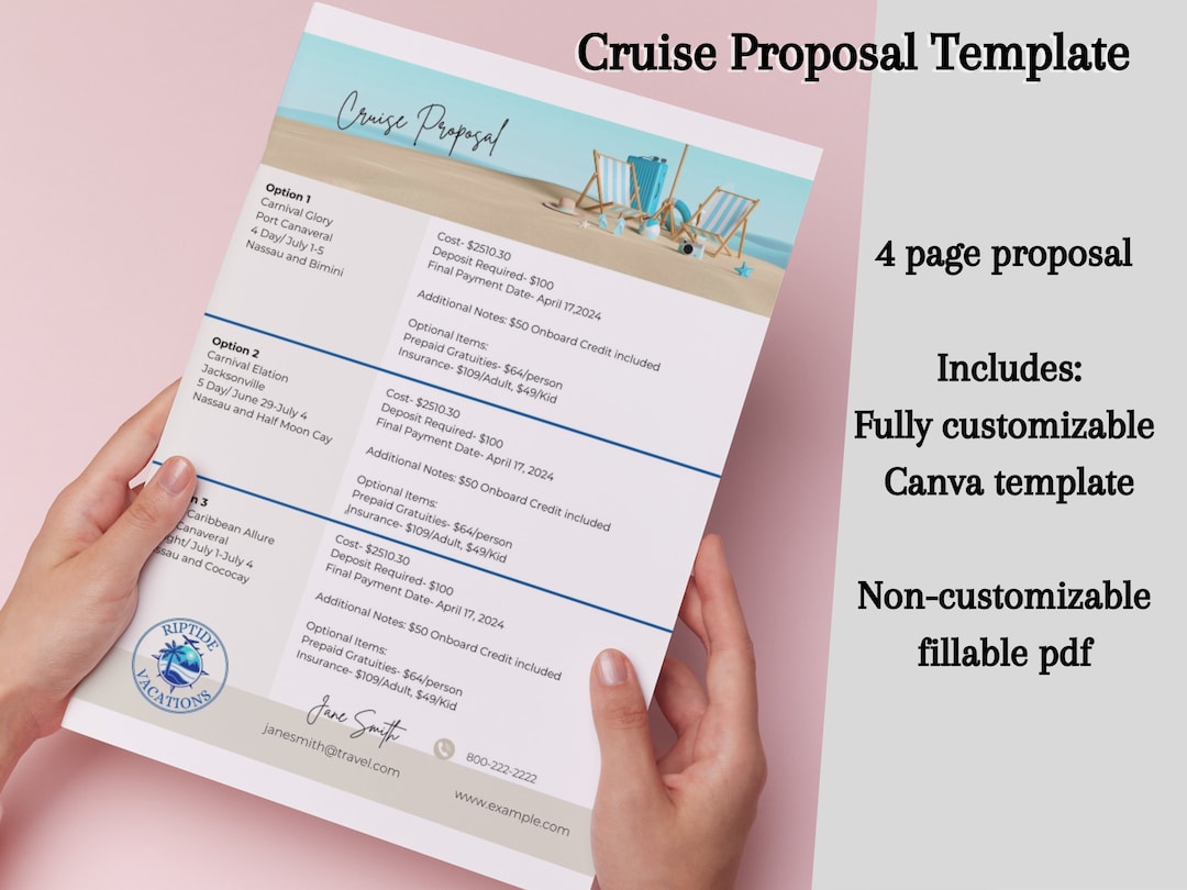 Travel Agent Cruise Proposal- Multiple Option Vacation Quote ...
