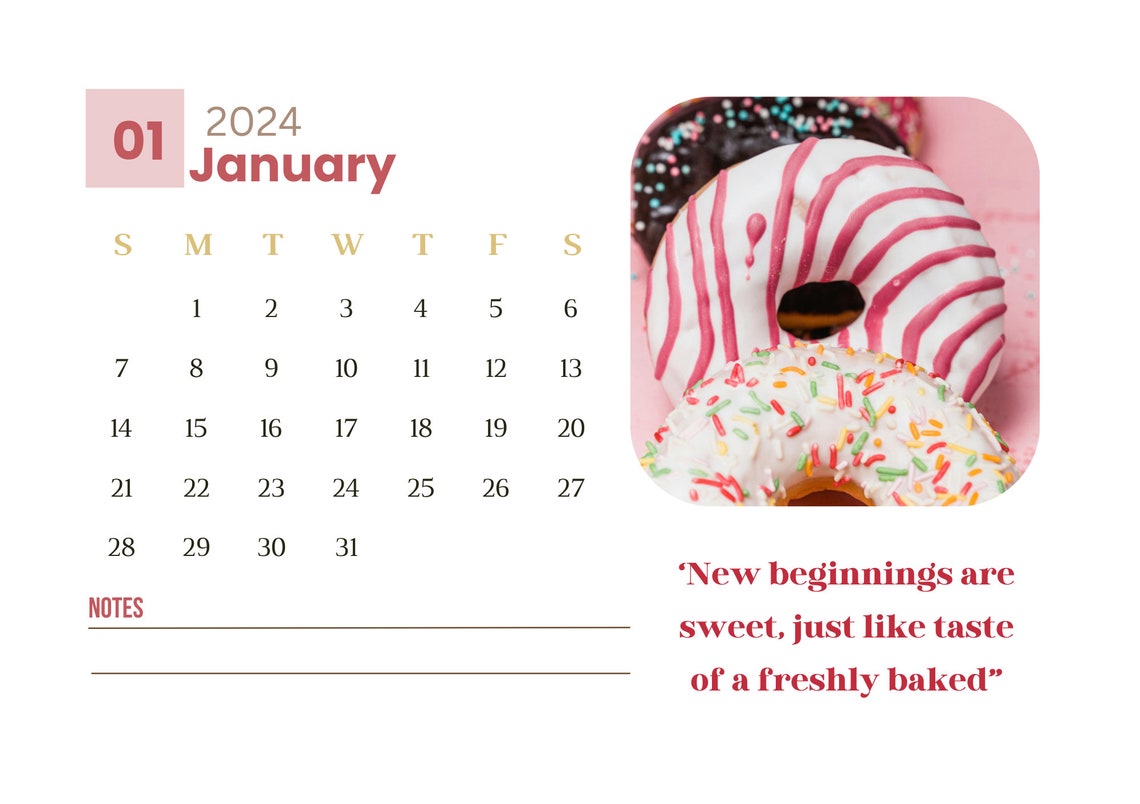 Printable Desk Calendar 2024, Customizable Desk Calendar, Digital ...