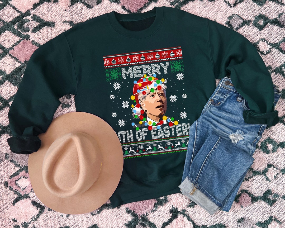 Funny Confused Joe Biden Ugly Christmas Sweater, Joe Biden Santa Shirt ...