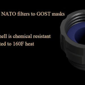 40mm GOST to 40mm NATO Can Filter Gas Mask Threaded Adapter W/ Gasket ...